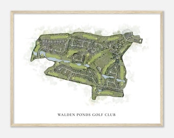 Red Tail Golf Club, Ohio - Classic Watercolor Map | Golfer Gift, Golf ...