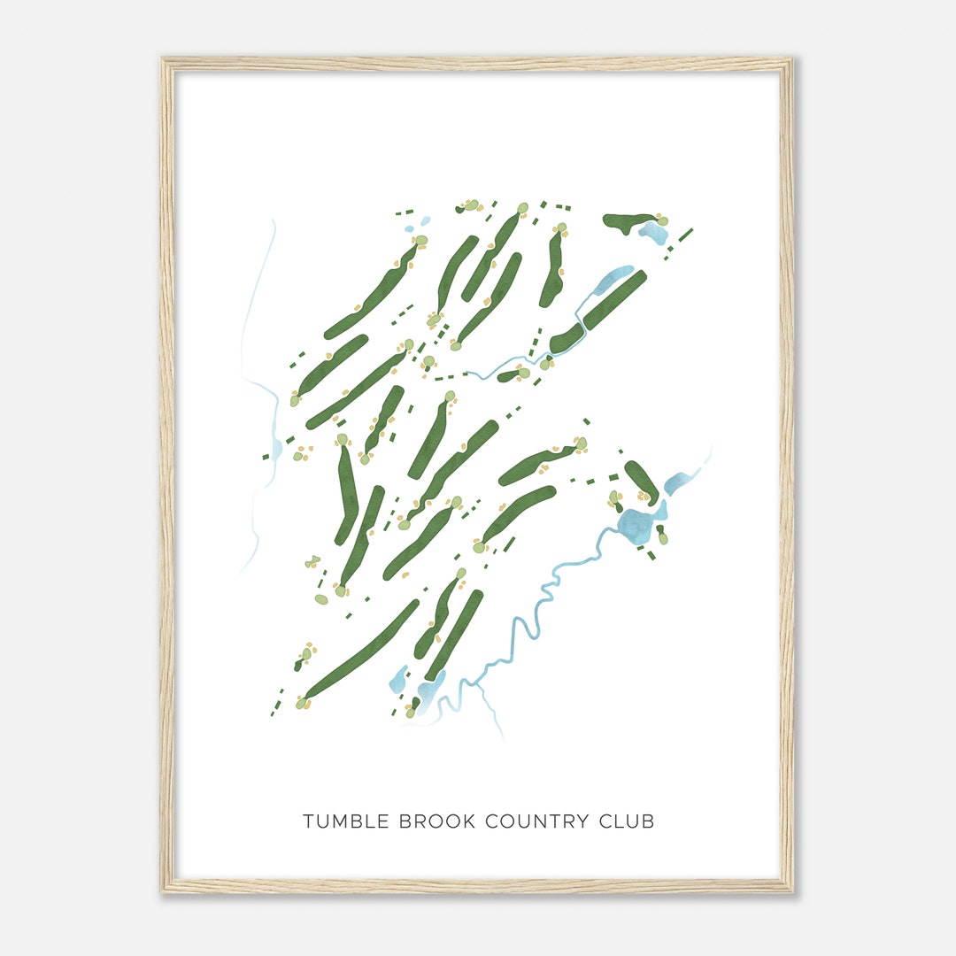 Tumble Brook Country Club, Connecticut - Modern Watercolor Map | Golfer ...