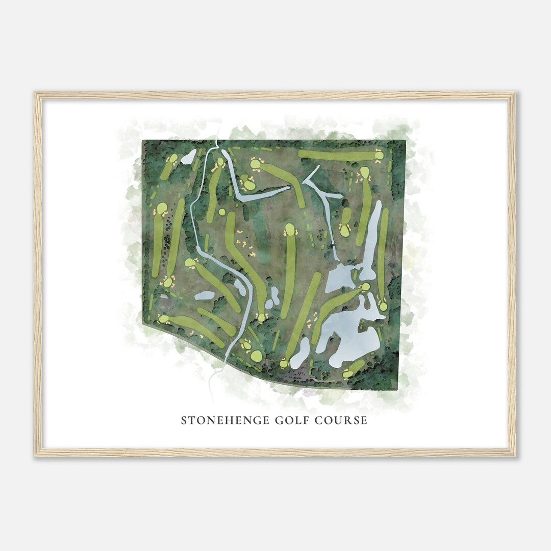 Stonehenge Golf Course, Illinois - Classic Watercolor Map | Golfer Gift ...