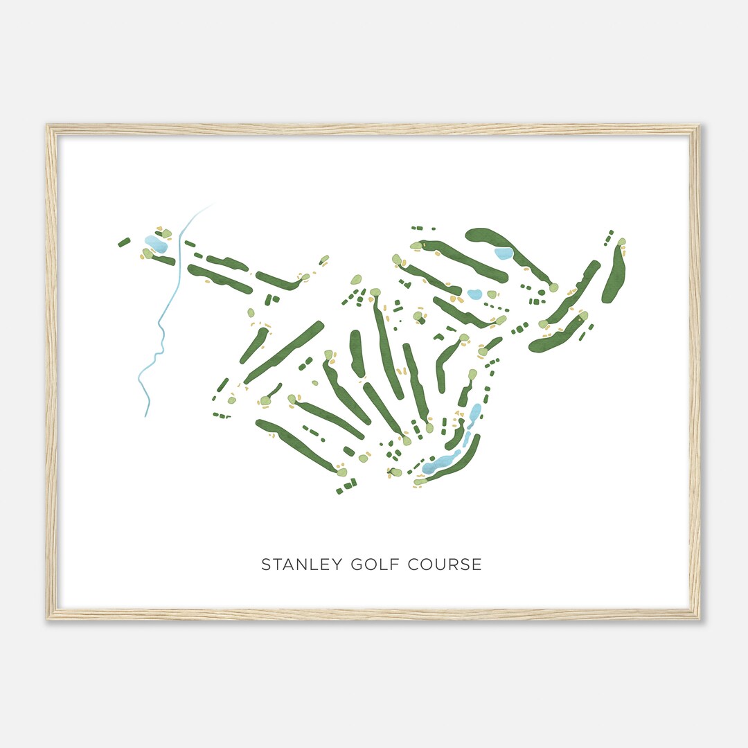 Stanley Golf Course, Connecticut - Modern Watercolor Map | Golfer Gift ...