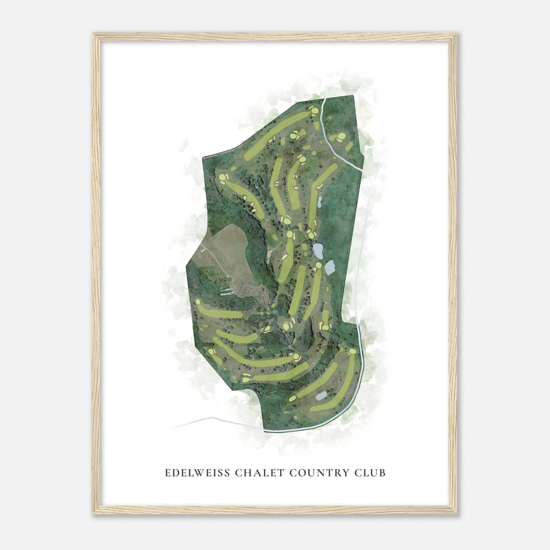 Edelweiss Chalet Country Club, Wisconsin - Classic Watercolor Map ...