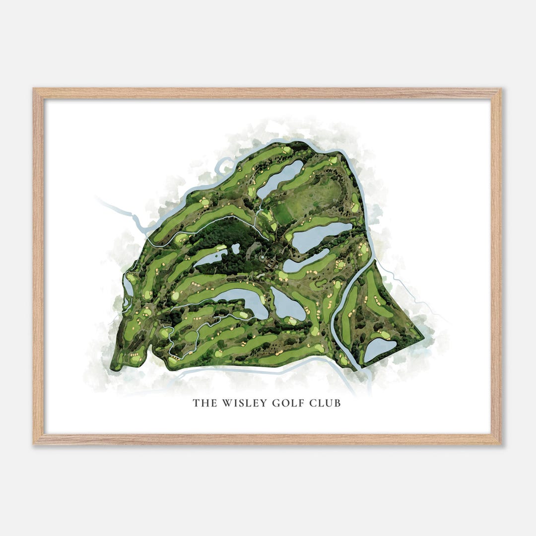 The Wisley Golf Club in Ripley, England - Classic Watercolor Map ...