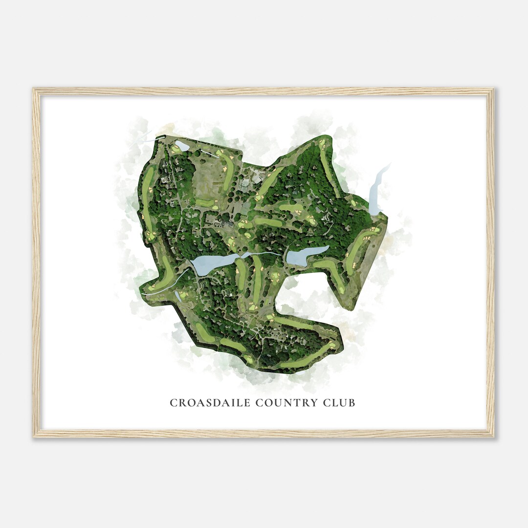 Croasdaile Country Club, North Carolina - Classic Watercolor Map ...