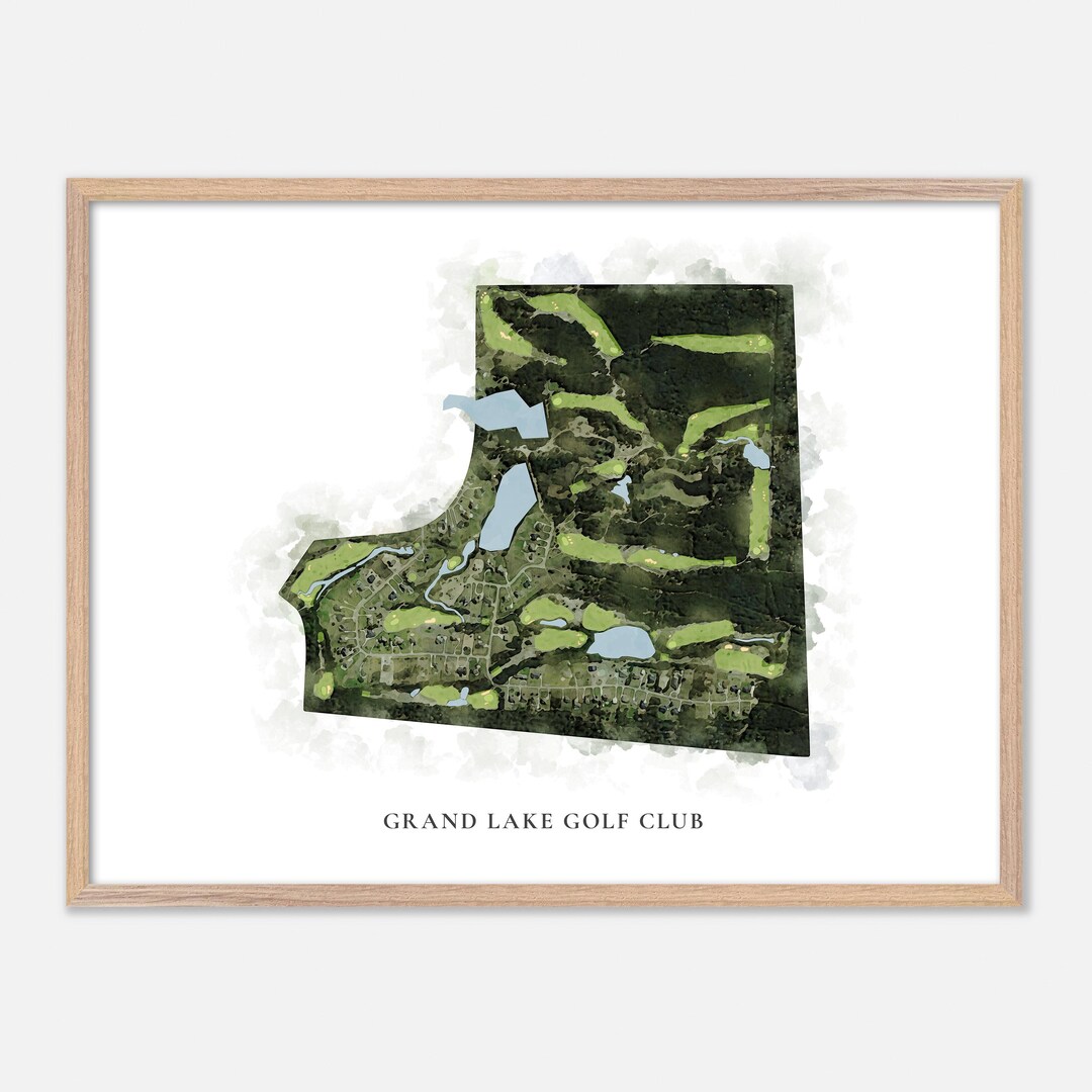 Grand Lake Golf Club in Montgomery, Texas - Classic Watercolor Map ...