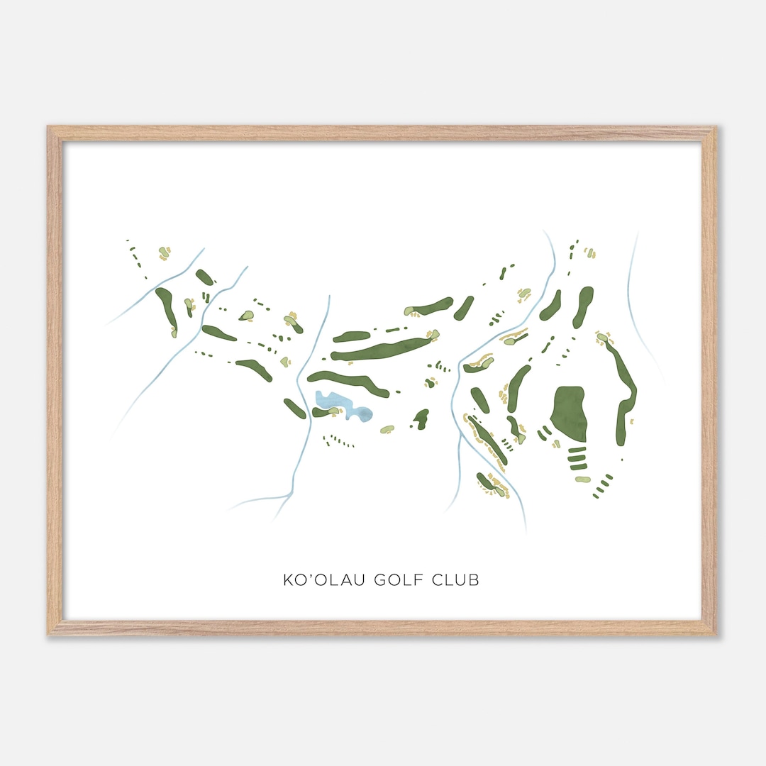 Ko'olau Golf Club in Kaneohe, Hawaii - Modern Watercolor Map | Golfer ...
