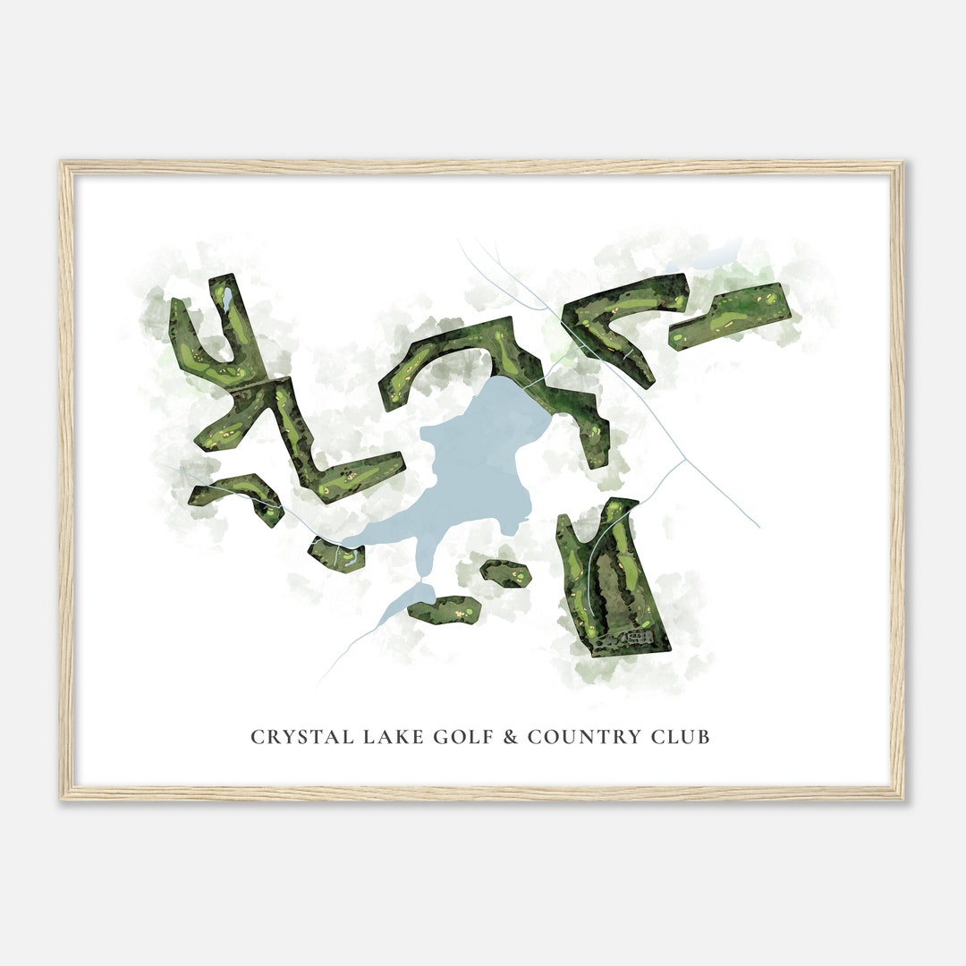 Crystal Lake Golf & Country Club, Georgia - Classic Watercolor Map ...