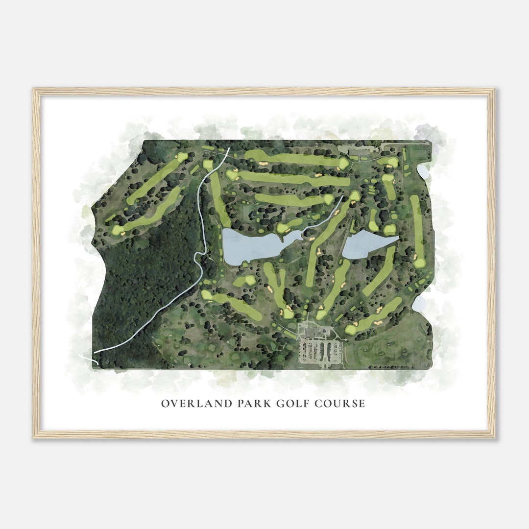 Overland Park Golf Course, Kansas - Classic Watercolor Map | Golfer ...
