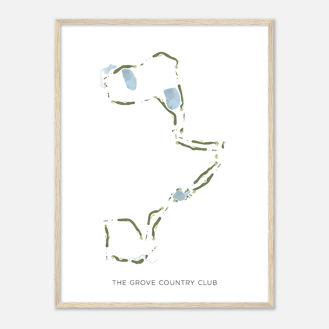 The Grove Country Club, Illinois - Modern Watercolor Map | Golfer Gift ...
