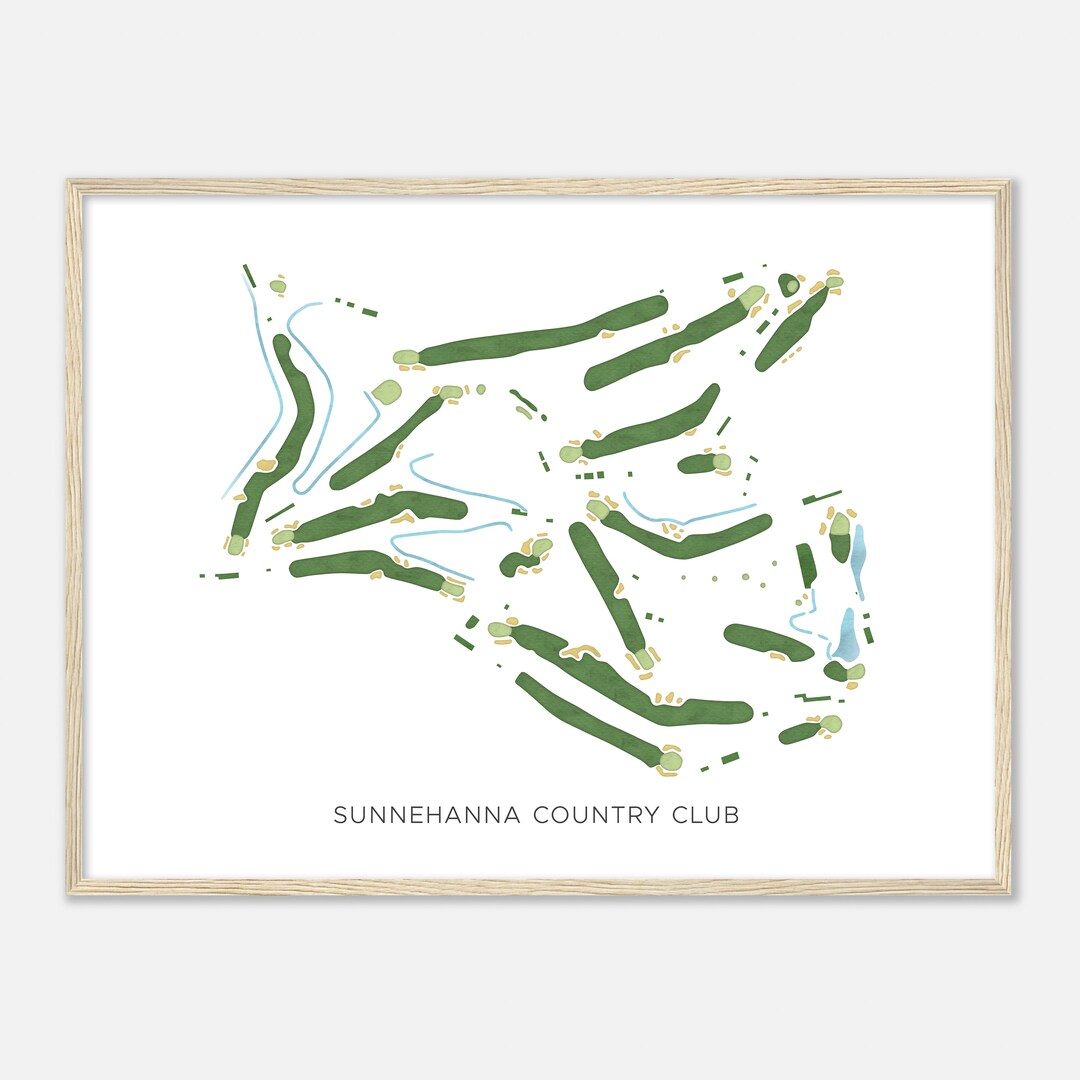 Sunnehanna Country Club, Pennsylvania - Modern Watercolor Map | Golfer ...