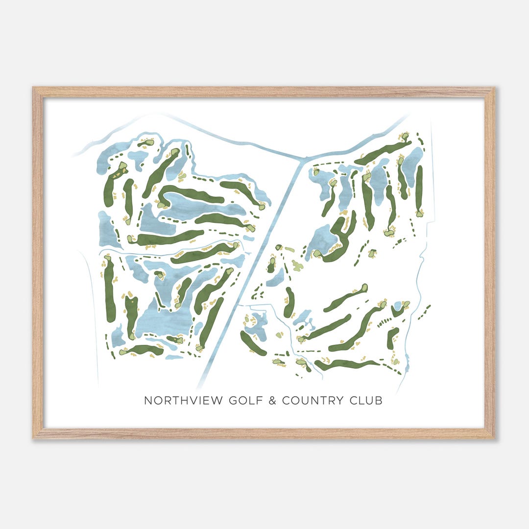 Northview Golf & Country Club in Surrey, Canada - Modern Watercolor Map ...