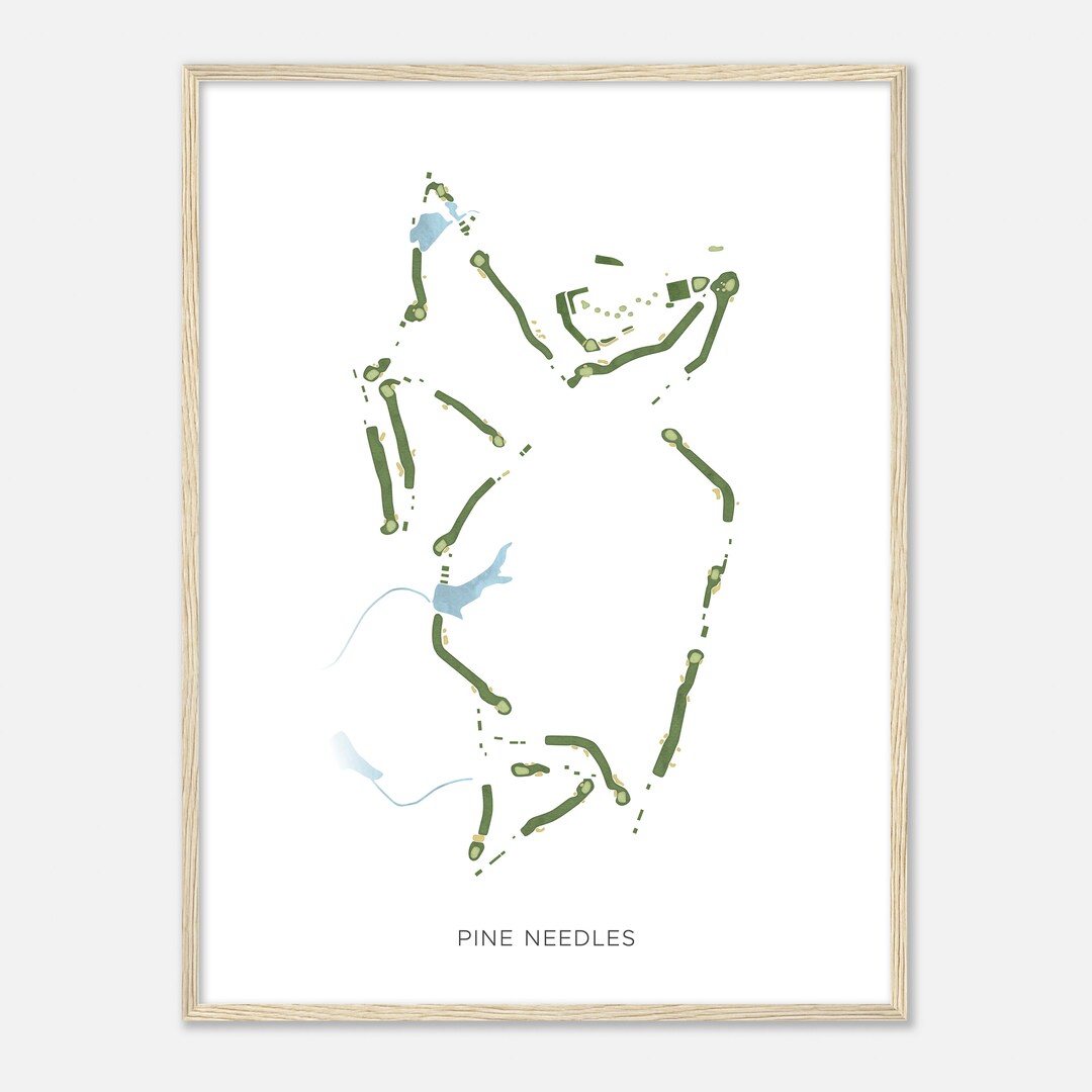 Pine Needles, North Carolina - Modern Watercolor Map | Golfer Gift ...
