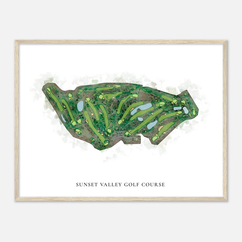 Sunset Valley Golf Course, New Jersey - Classic Watercolor Map | Golfer ...