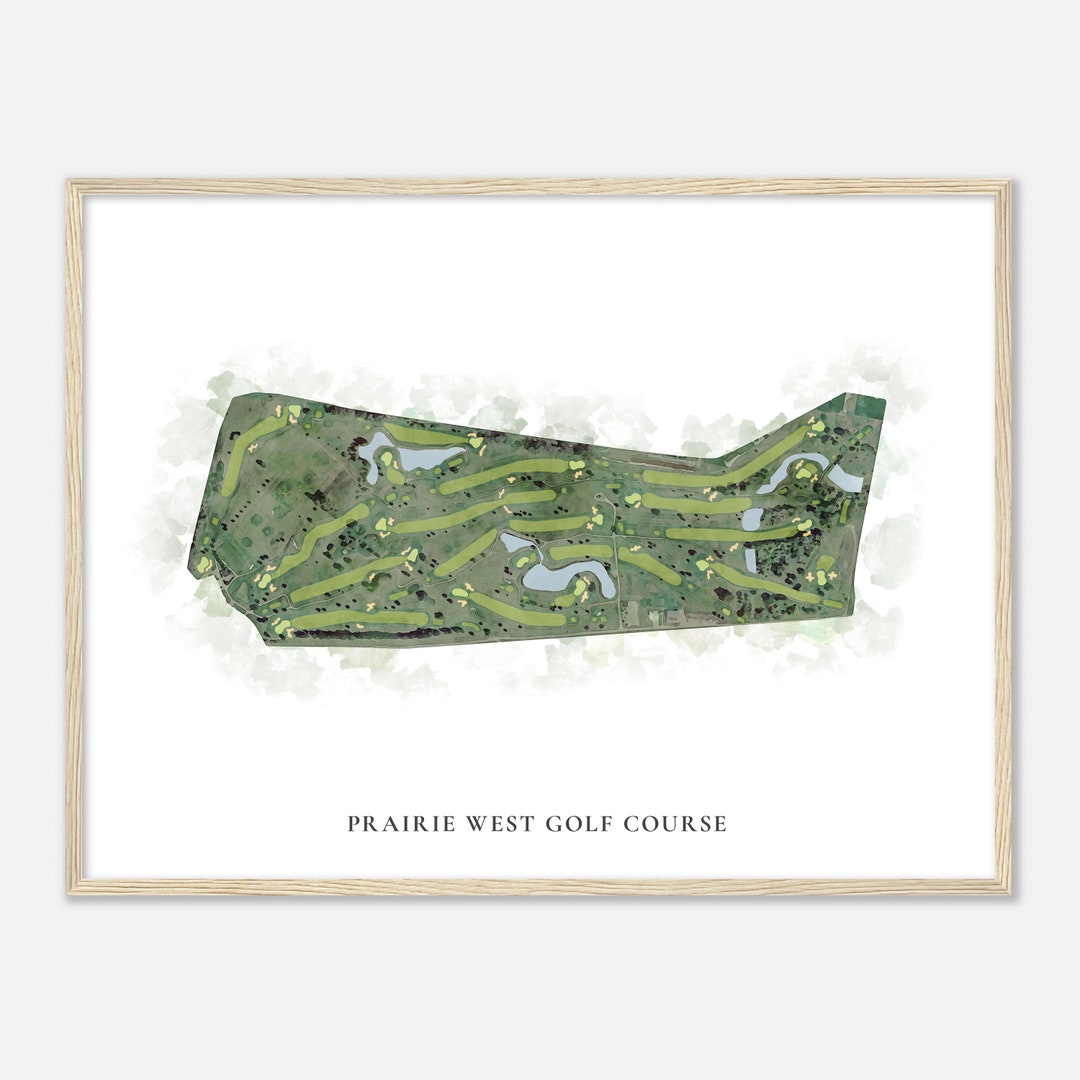 Prairie West Golf Course, North Dakota - Classic Watercolor Map ...