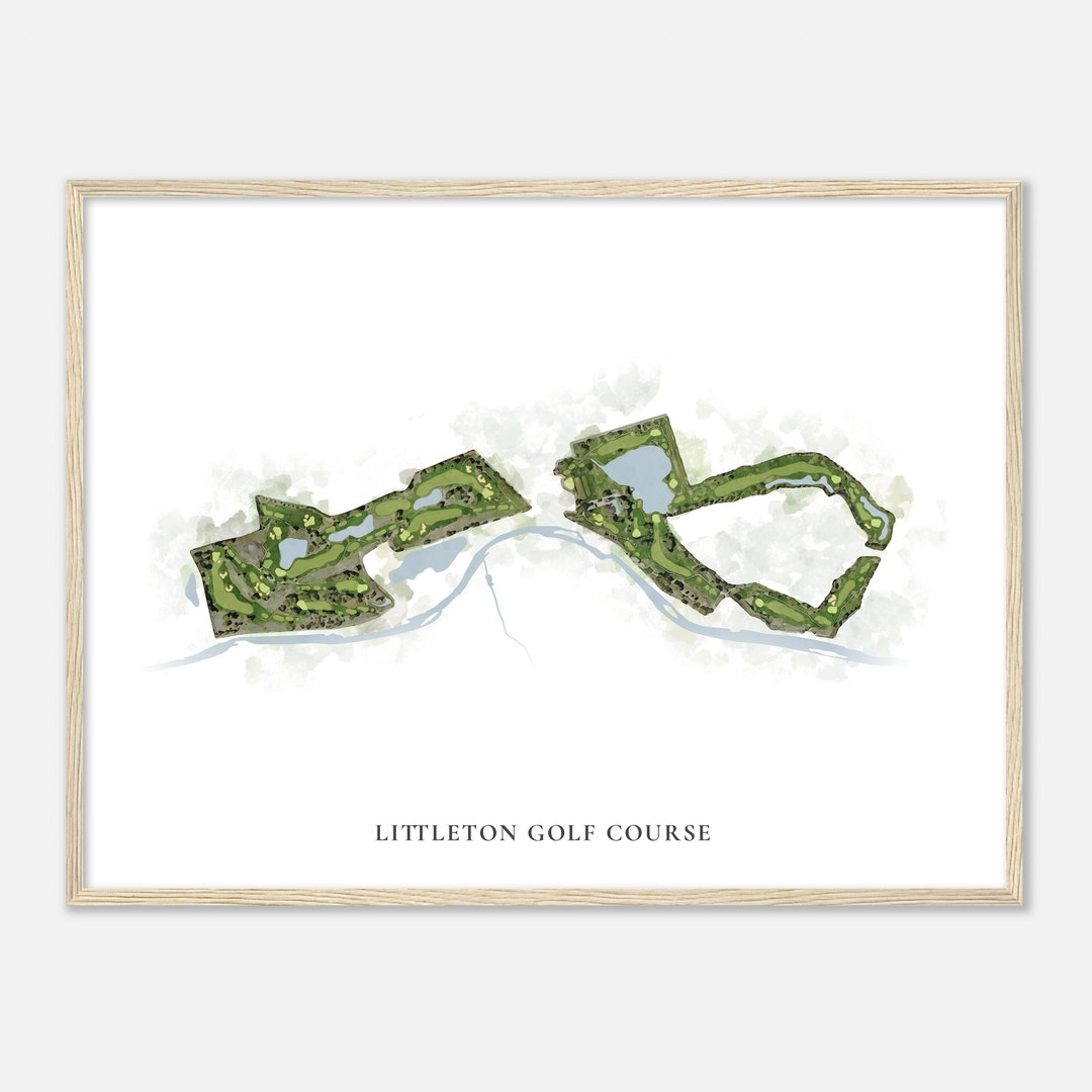Littleton Golf Course, Colorado - Classic Watercolor Map | Golfer Gift ...