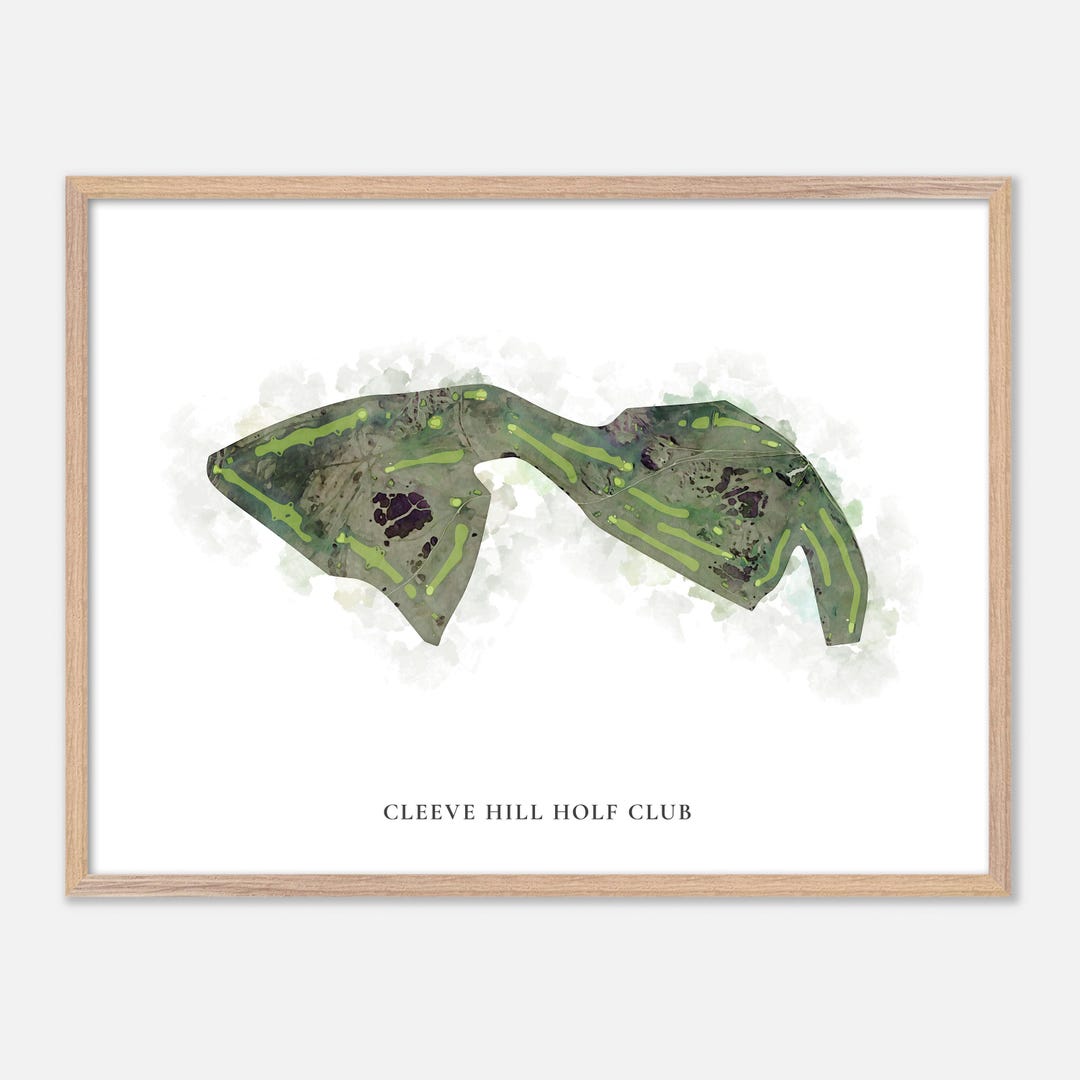 Cleeve Hill Holf Club in Cheltenham, England - Classic Watercolor Map ...