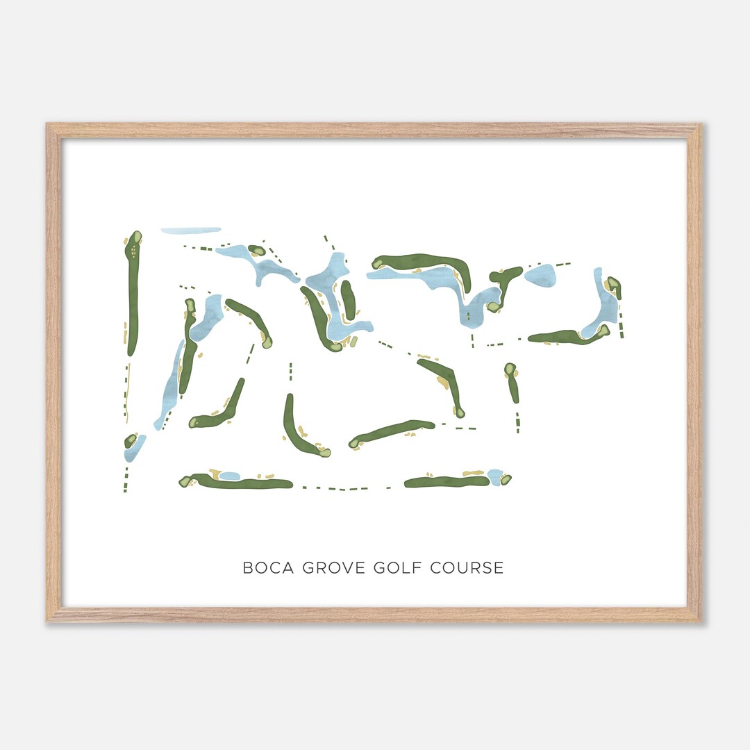 Boca Grove Golf Course in Boca Raton, Florida - Modern Watercolor Map ...