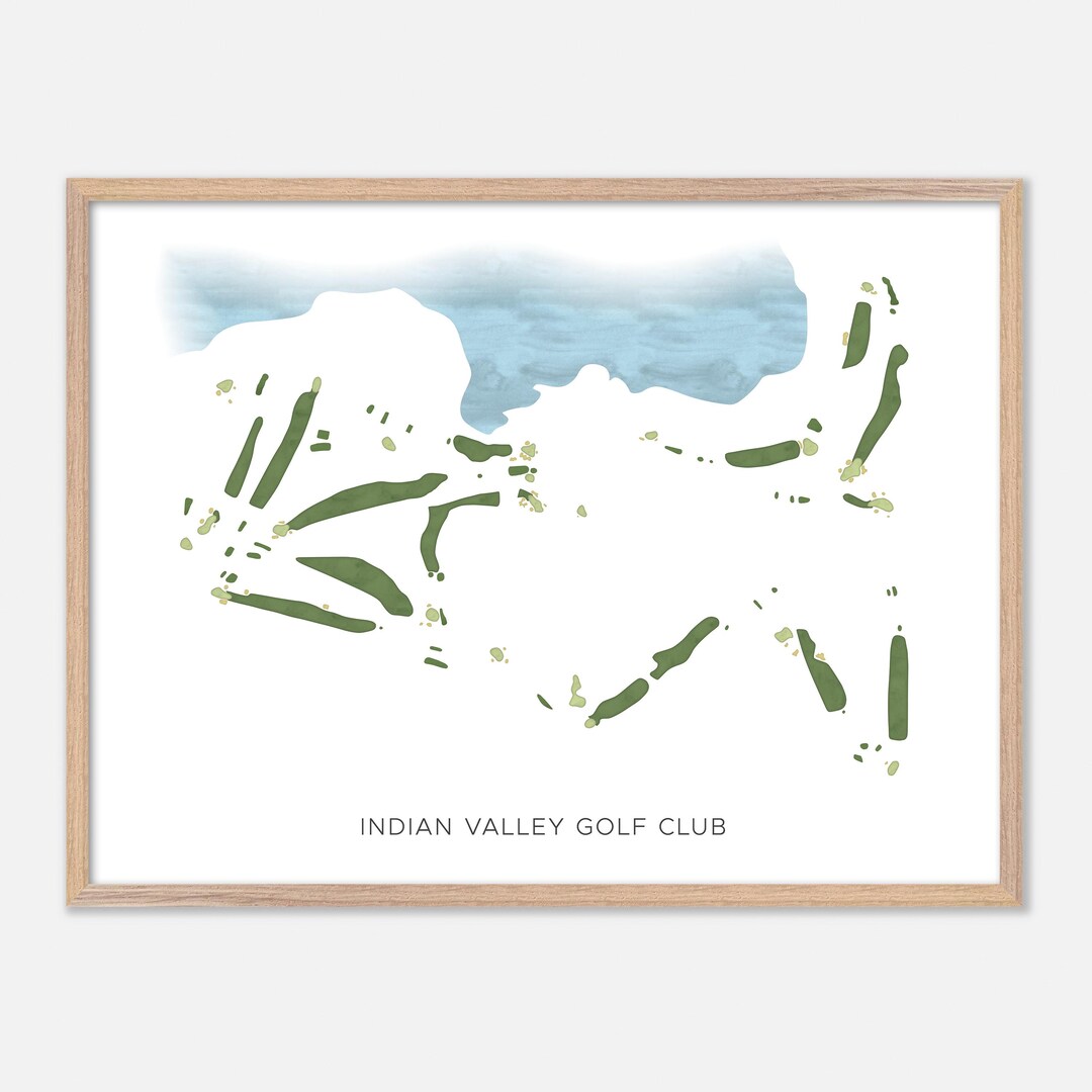 Indian Valley Golf Club in Novato, California - Modern Watercolor Map ...