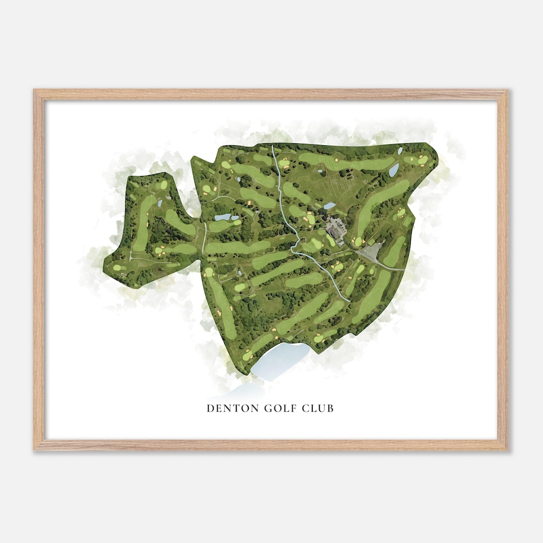 Denton Golf Club in Audenshaw, England - Classic Watercolor Map ...