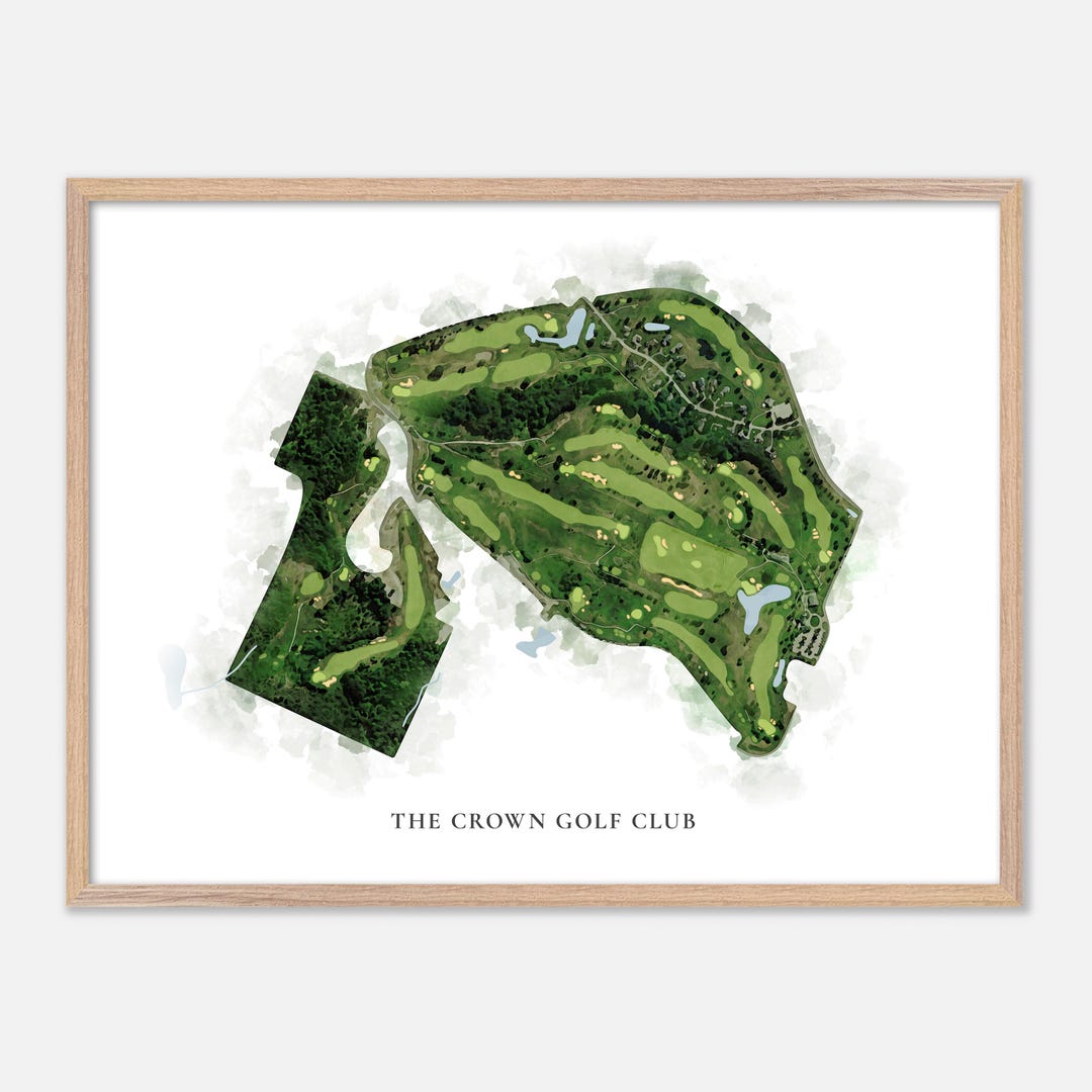 The Crown Golf Club in Traverse City, Michigan - Classic Watercolor Map ...
