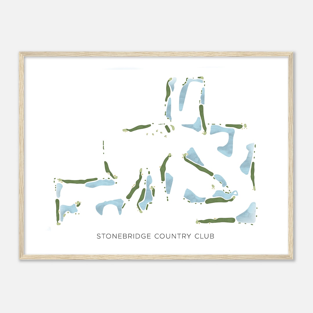 Stonebridge Country Club, Florida - Modern Watercolor Map | Golfer Gift ...