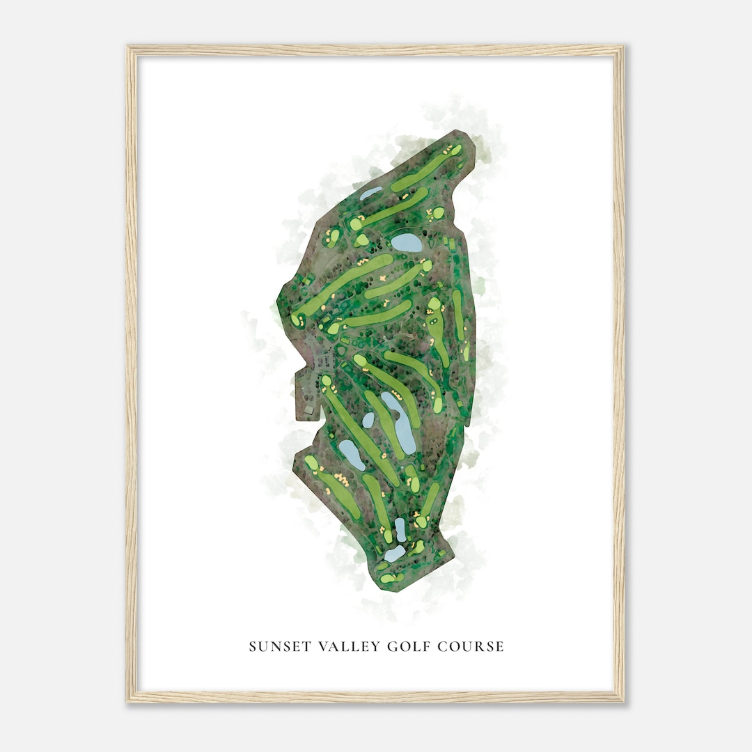 Sunset Valley Golf Course, New Jersey - Classic Watercolor Map | Golfer ...