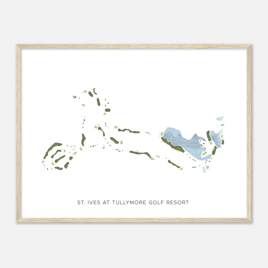 St. Ives at Tullymore Golf Resort, Michigan - Modern Watercolor Map ...