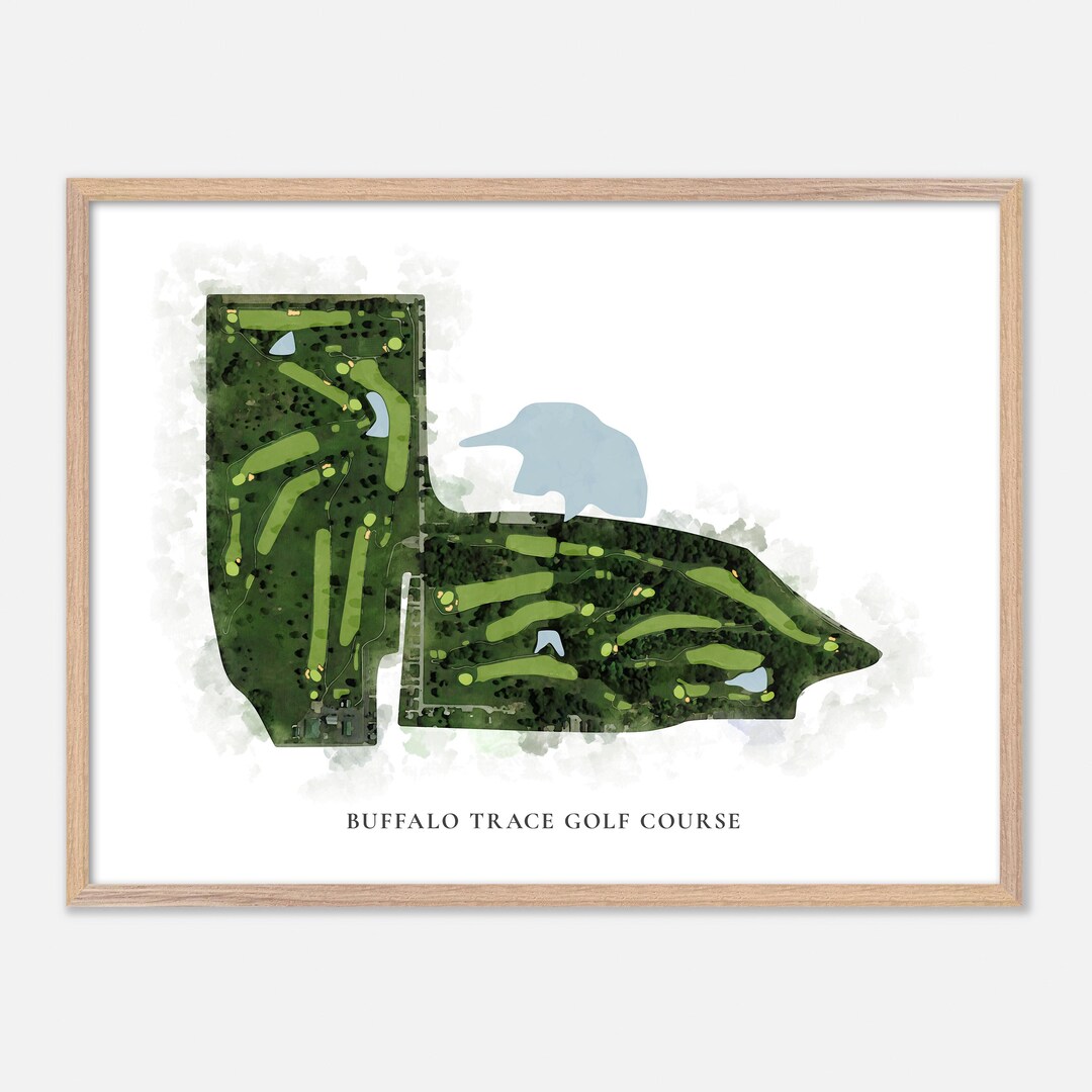Buffalo Trace Golf Course in Jasper, Indiana - Classic Watercolor Map ...