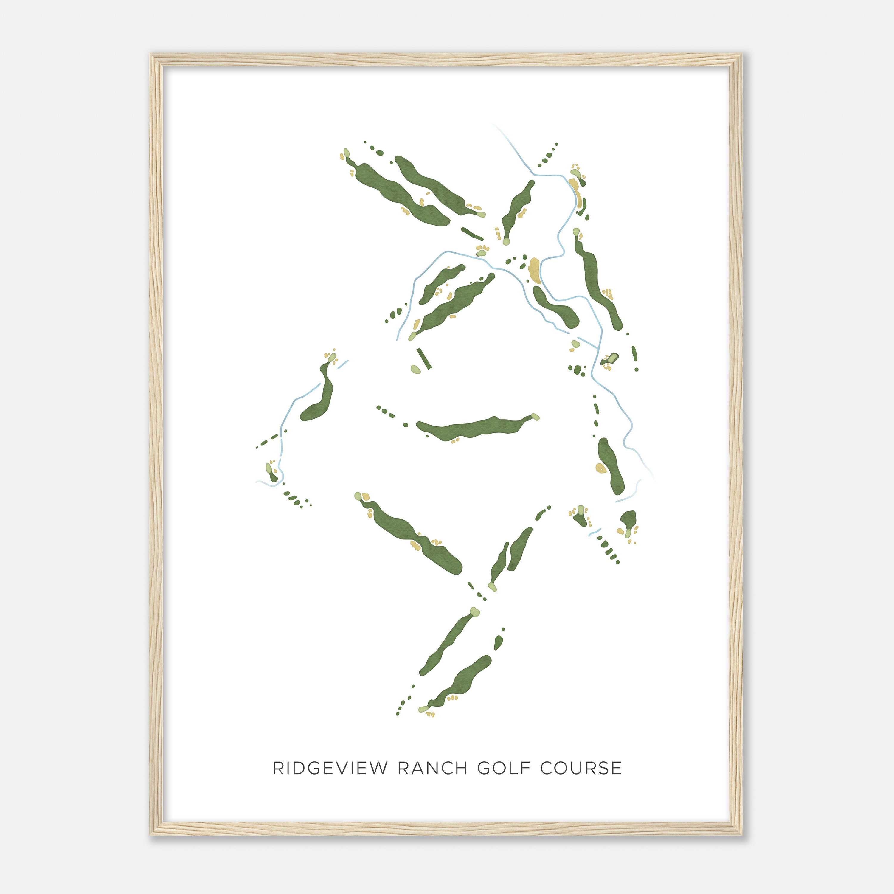 Ridgeview Ranch Golf Course, Texas Modern Watercolor Map Golfer Gift ...