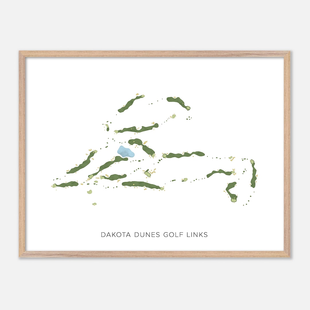Dakota Dunes Golf Links in Whitecap, Canada - Modern Watercolor Map ...