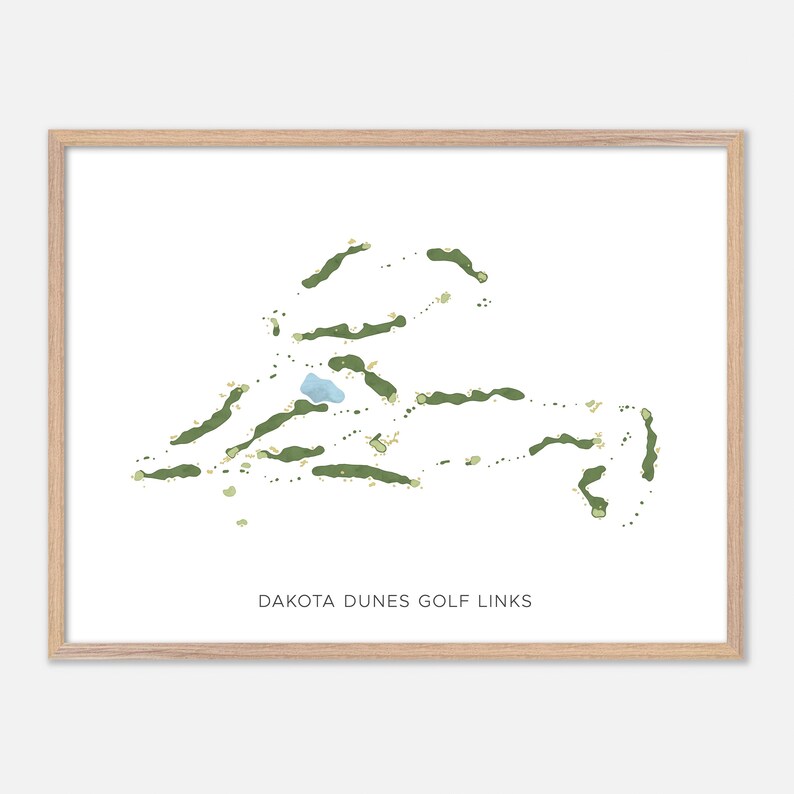 Dakota Dunes Golf Links in Whitecap, Canada - Modern Watercolor Map ...