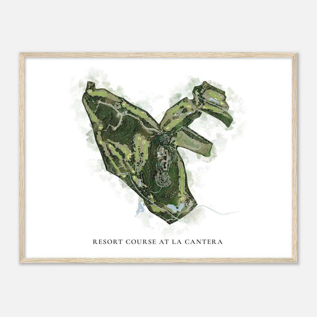 Resort Course at La Cantera, Texas - Classic Watercolor Map | Golfer ...