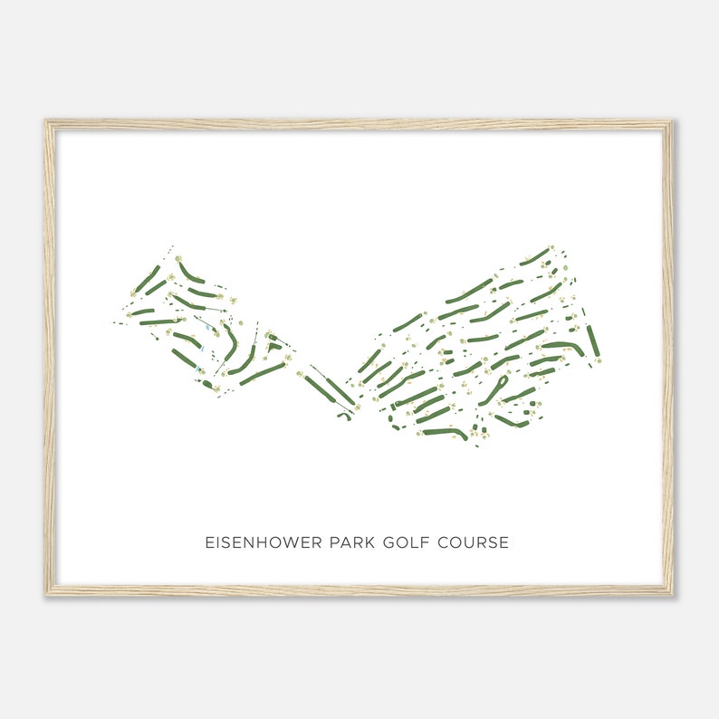 Eisenhower Park Golf Course, New York Modern Watercolor Map Golfer Gift ...