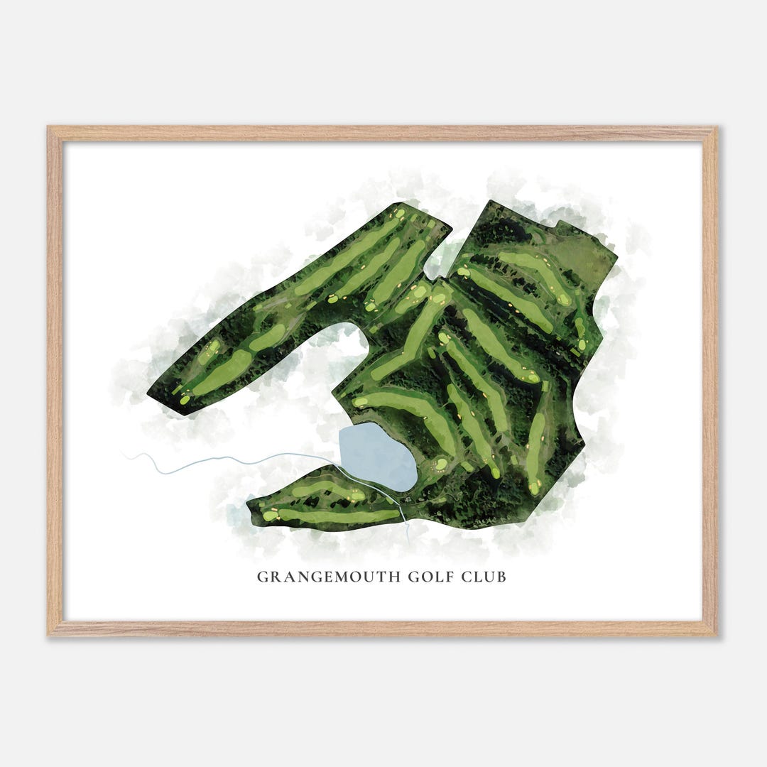 Grangemouth Golf Club in Polmont, Scotland - Classic Watercolor Map ...