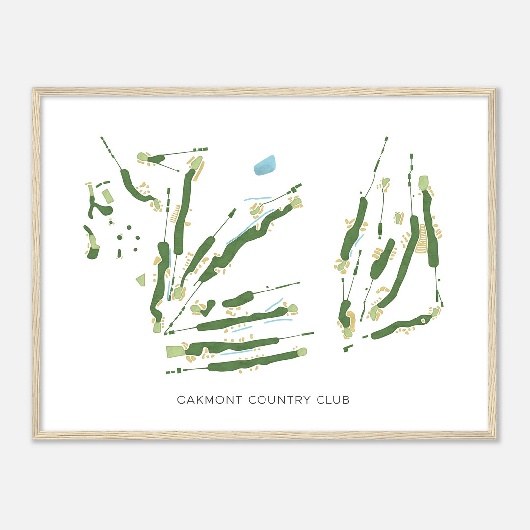 Oakmont Country Club, Pennsylvania Modern Watercolor Map Golfer Gift ...