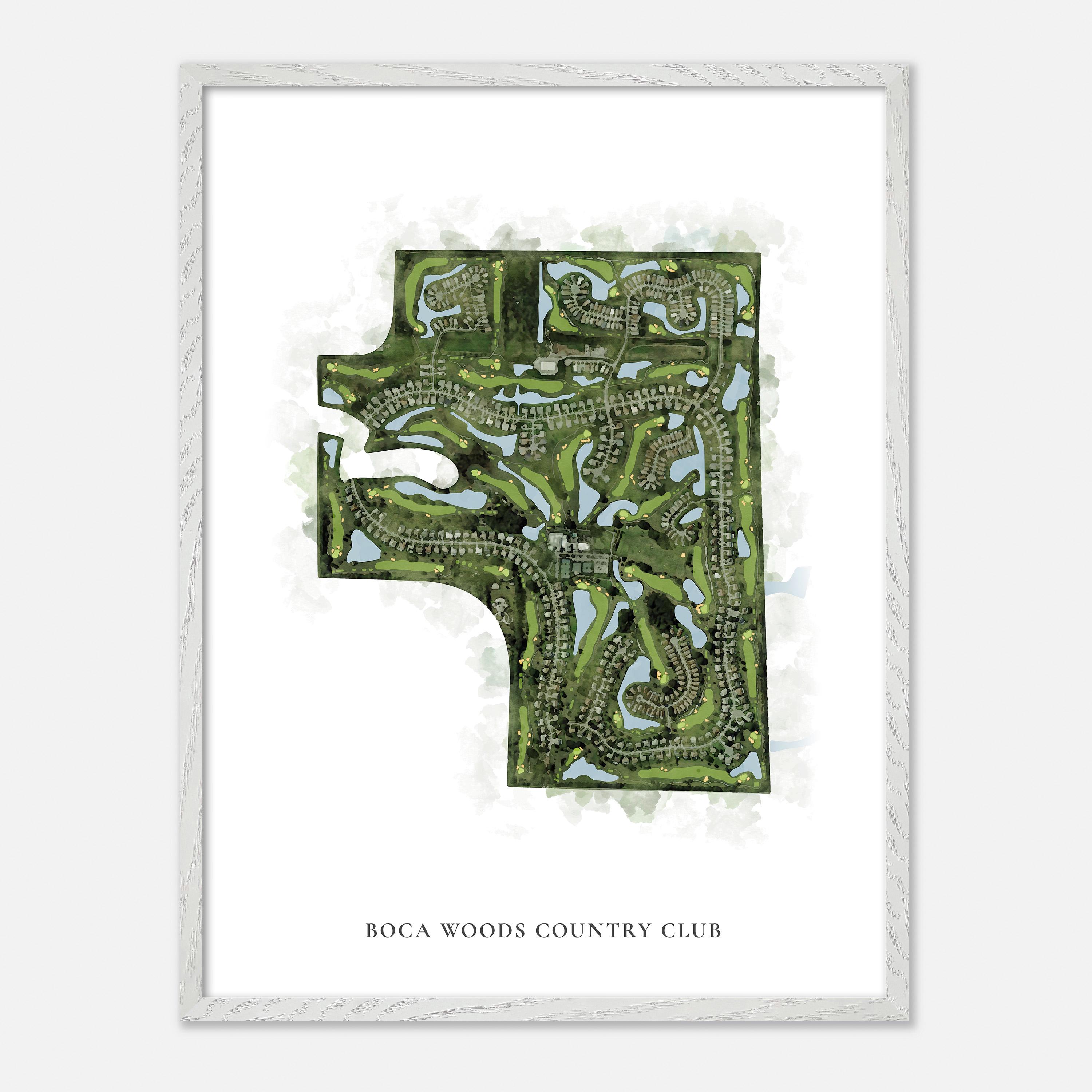 Boca Woods Country Club in Boca Raton, Florida - Classic Watercolor Map ...