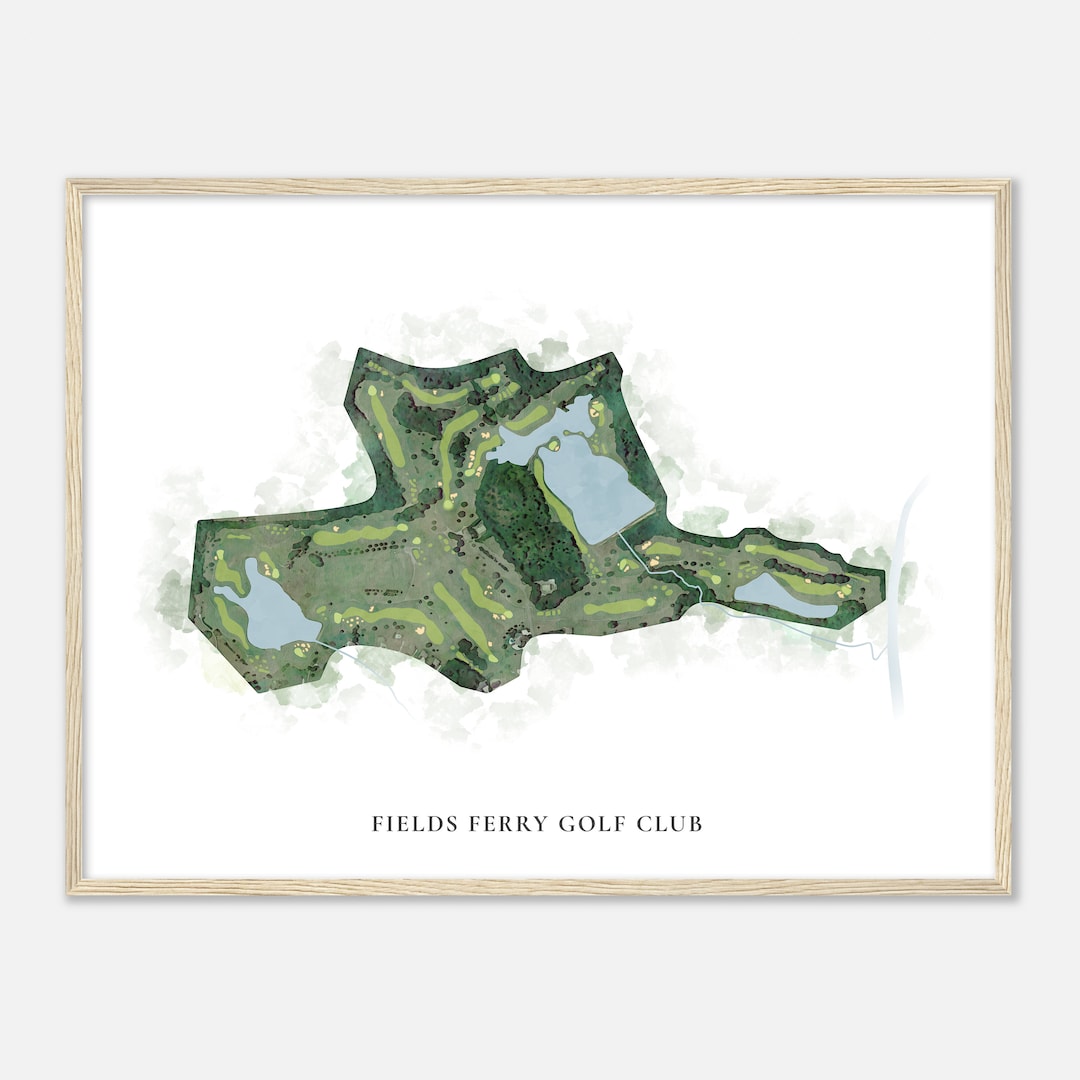 Fields Ferry Golf Club, Georgia - Classic Watercolor Map | Golfer Gift ...