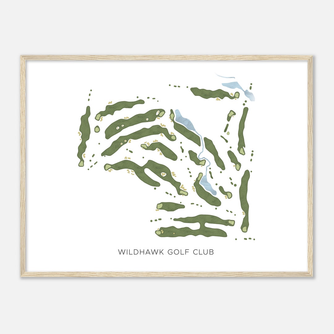 Wildhawk Golf Club, California - Modern Watercolor Map | Golfer Gift ...