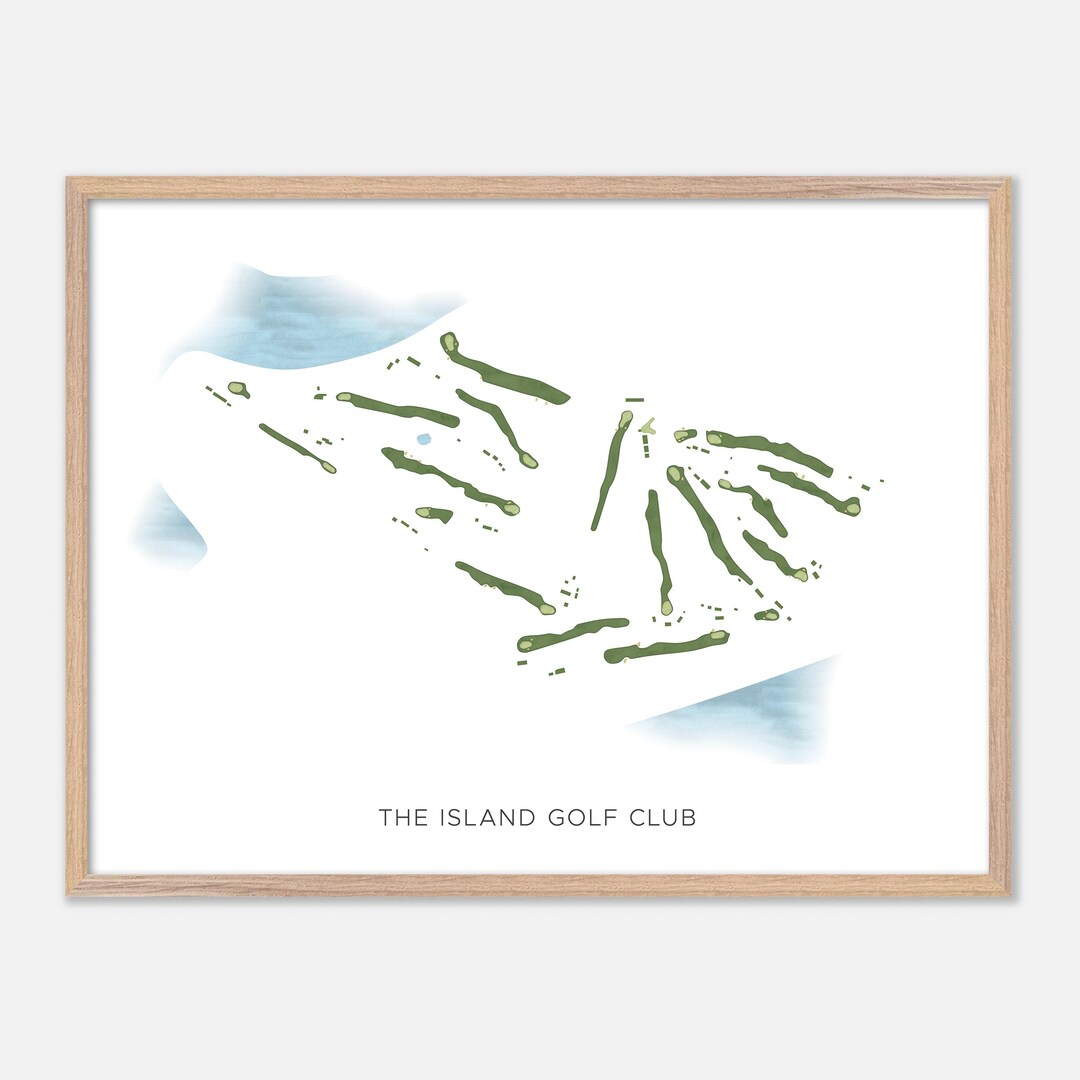 The Island Golf Club in Donabate, Ireland - Modern Watercolor Map ...