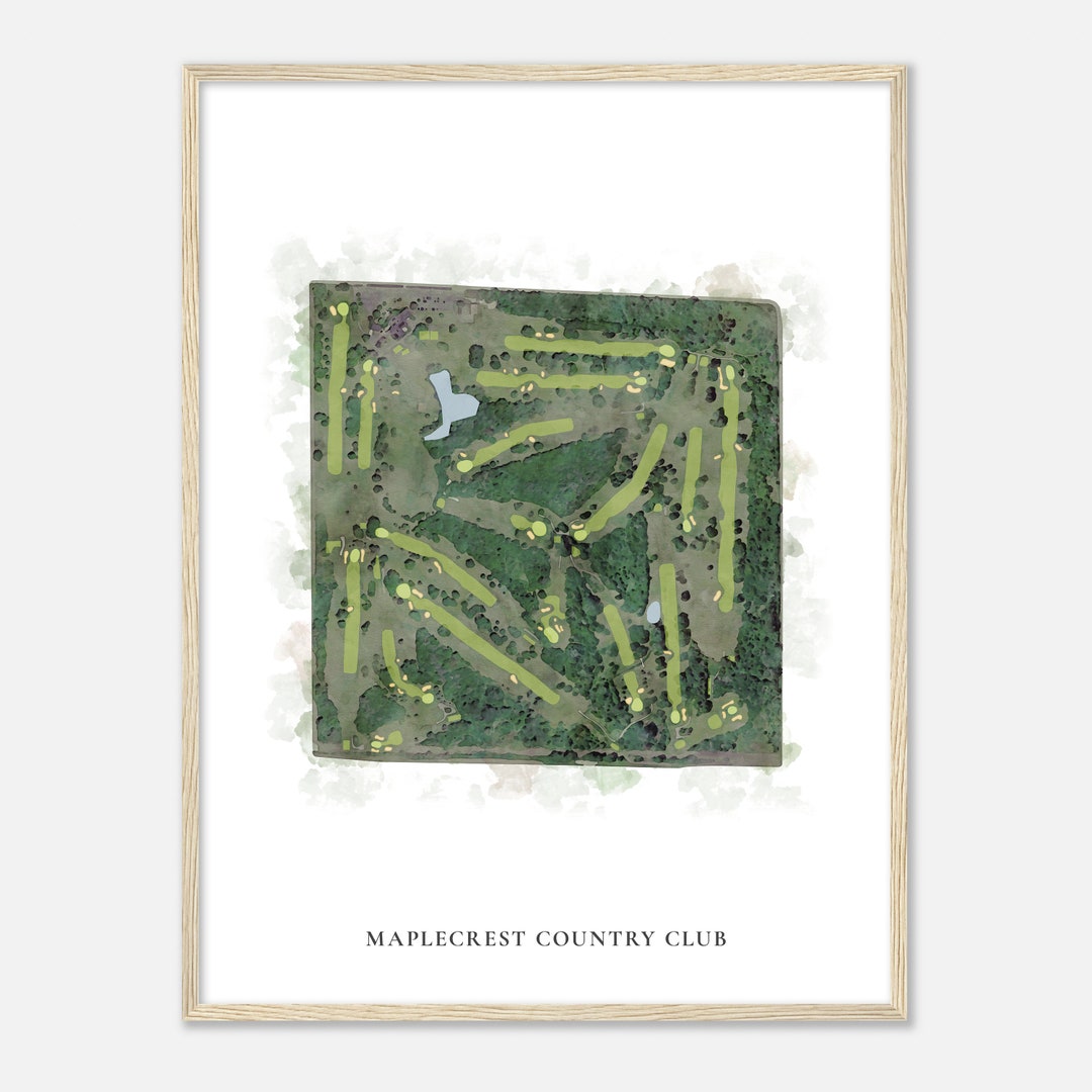 Maplecrest Country Club, Wisconsin - Classic Watercolor Map | Golfer ...