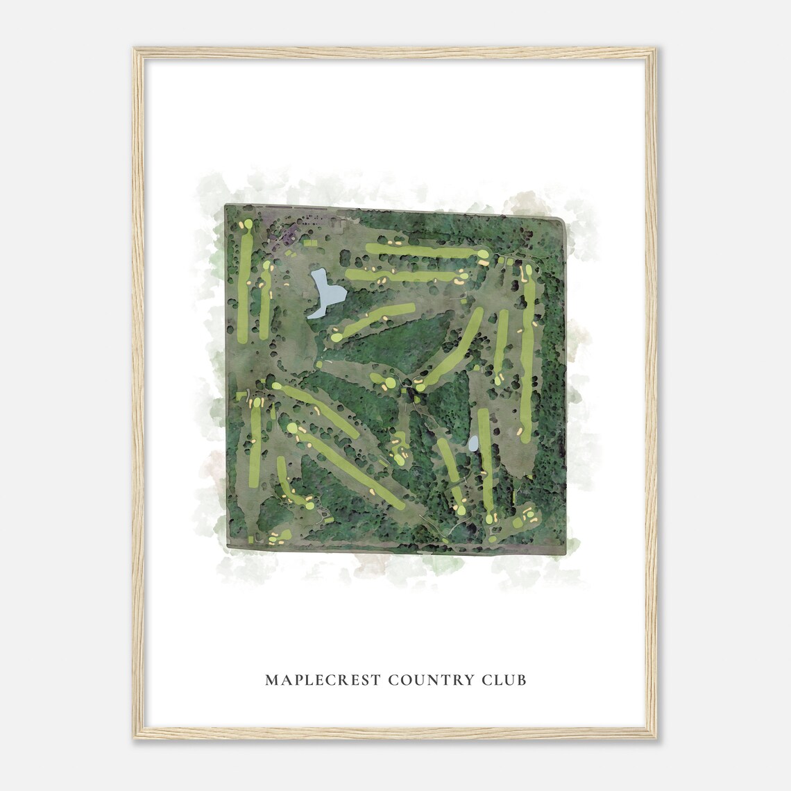 Maplecrest Country Club, Wisconsin - Classic Watercolor Map | Golfer ...