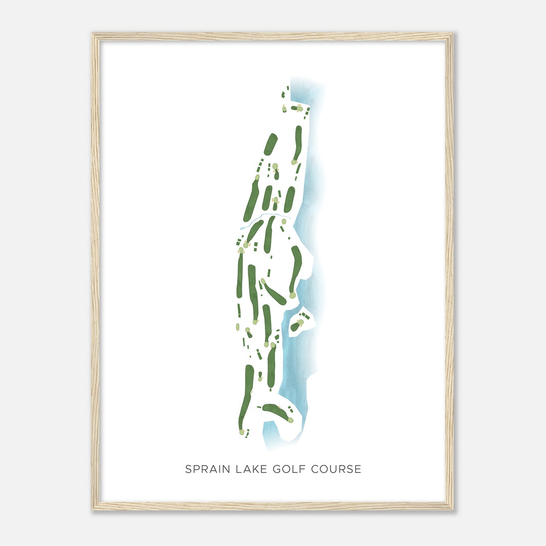 Sprain Lake Golf Course, New York - Modern Watercolor Map | Golfer Gift ...