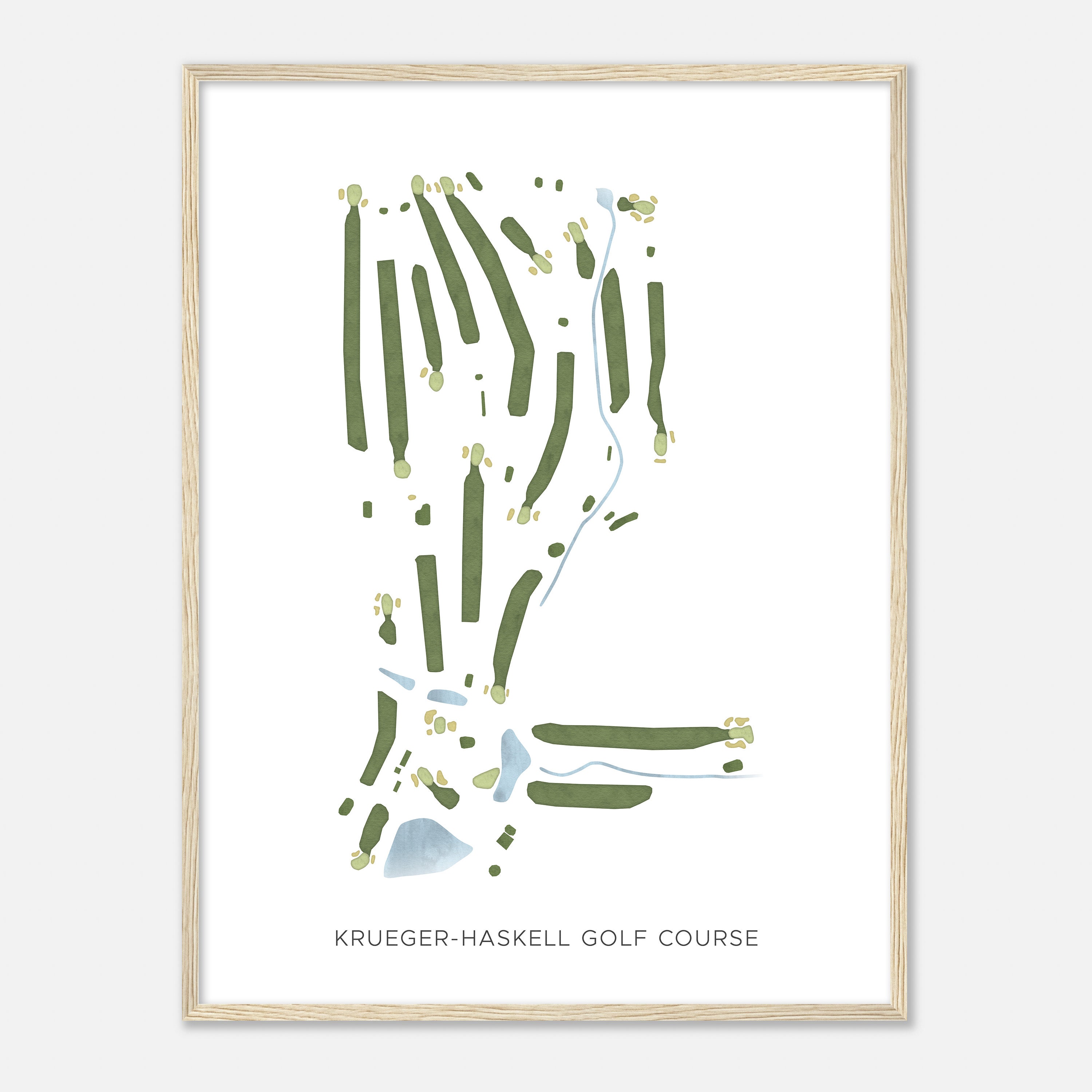 Krueger-haskell Golf Course, Wisconsin - Modern Watercolor Map | Golfer ...