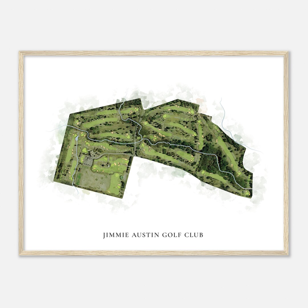 Jimmie Austin Golf Club, Oklahoma - Classic Watercolor Map | Golfer ...