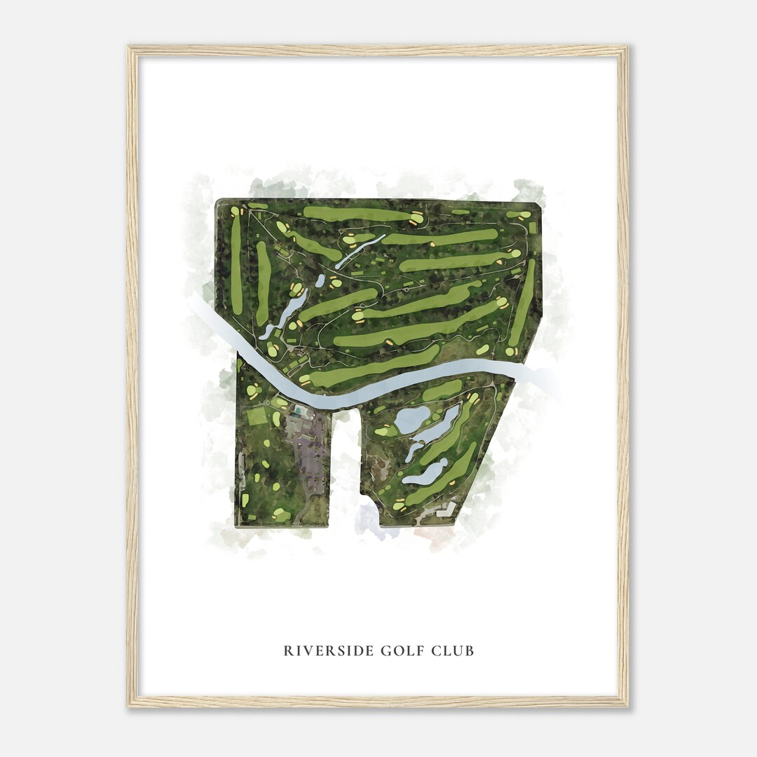 Riverside Golf Club, Illinois - Classic Watercolor Map | Golfer Gift ...