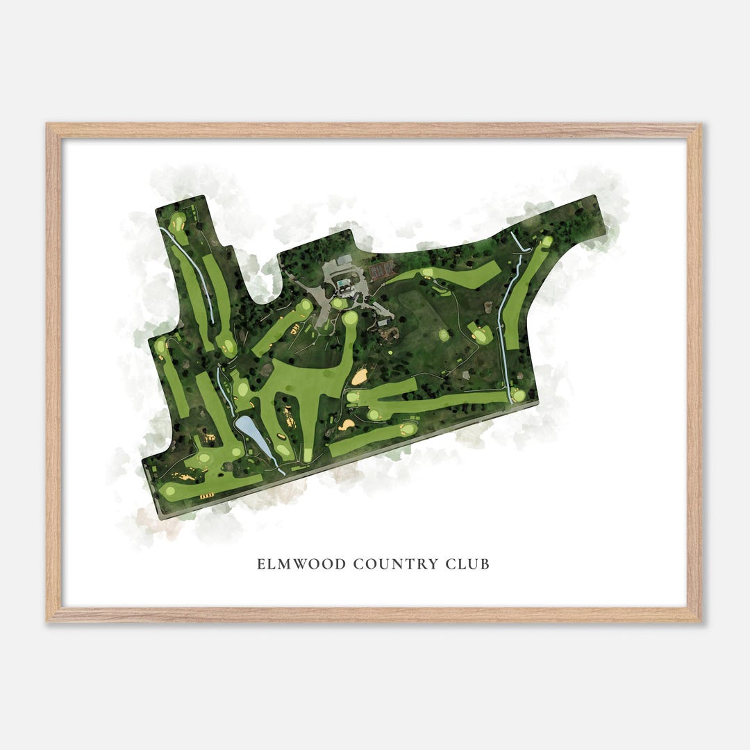 Elmwood Country Club in Marshalltown, Iowa - Classic Watercolor Map ...