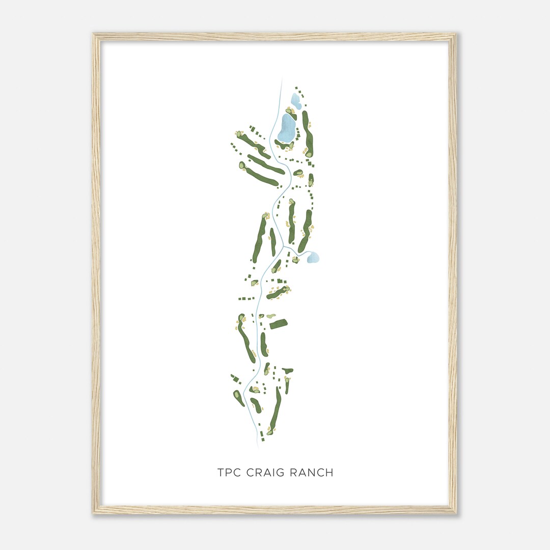 TPC Craig Ranch, Texas - Modern Watercolor Map | Golfer Gift, Golf Wall ...