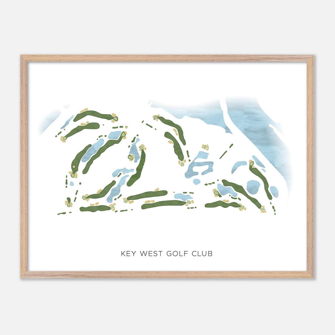 Key West Golf Club in Key West, Florida - Modern Watercolor Map ...