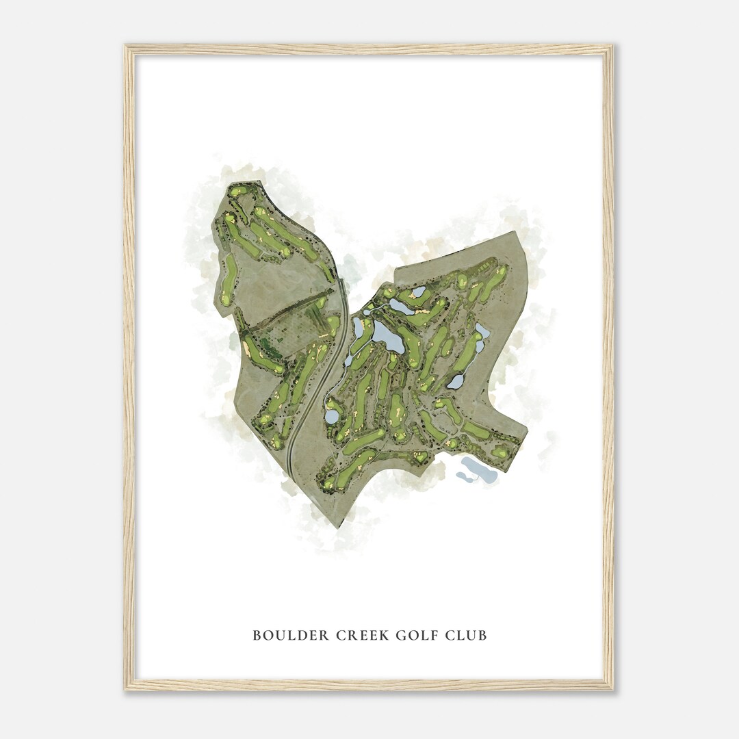 Boulder Creek Golf Club, Nevada - Classic Watercolor Map | Golfer Gift ...