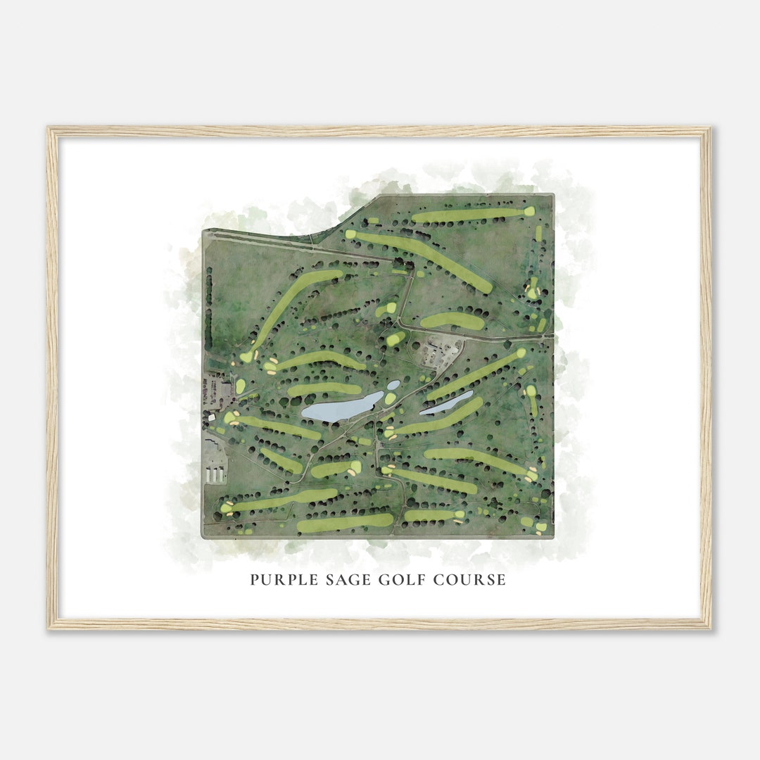 Purple Sage Golf Course, Idaho - Classic Watercolor Map | Golfer Gift ...