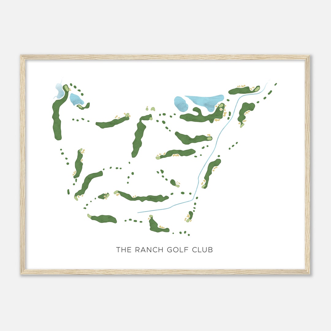 The Ranch Golf Club, Massachusetts Modern Watercolor Map Golfer Gift ...